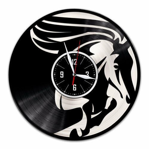 Зербра - настенные часы из виниловой пластинки (с серебряной подложкой)