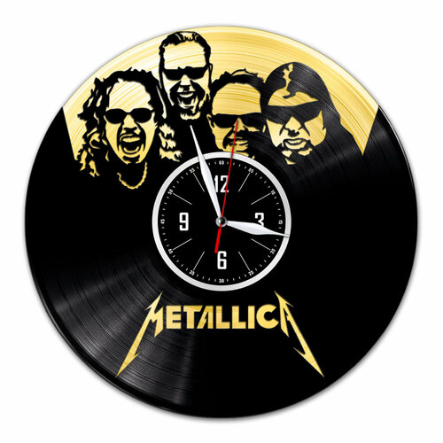 Metallica - настенные часы из виниловой пластинки (с золотой подложкой)