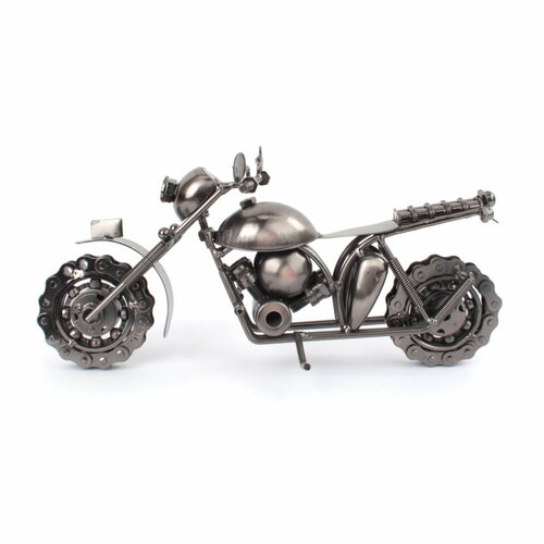Мотоцикл фигурка интерьерная, металлический мотоцикл, 29см