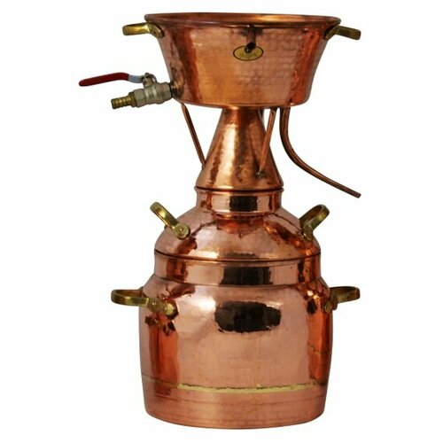 Алькитара CopperCrafts "Премиум" 10 л. трехкамерная, паяная, с термометром