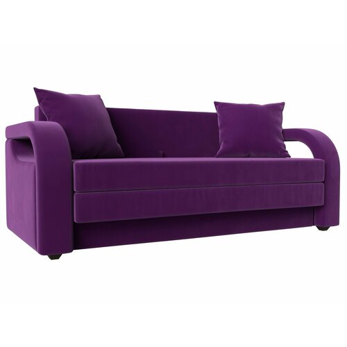 Прямой диван-кровать Лига-014, Микровельвет Фиолетовый