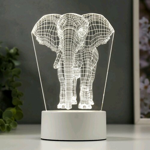 Светильник "Слон" LED белый от сети 9,5*12,5*19 см