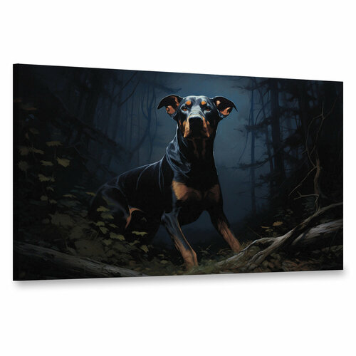 Интерьерная картина 100х60 "Охотник на добермана"