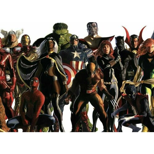 Плакат, постер на холсте Вселенная Marvel (Марвел). Размер 30 х 42 см