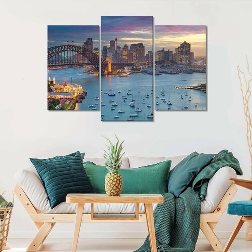 Модульная картина/Модульная картина на холсте/Модульная картина в подарок/ Городской пейзаж: Сидней - Urban Landscape: Sydney 120х80