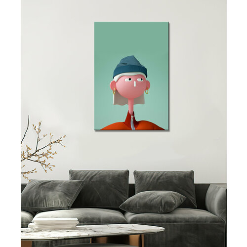 Картина/Картина на холсте для интерьера/Картина на стену/Картина для кухни/ - 3D иллюстрация людей (29) 30х40