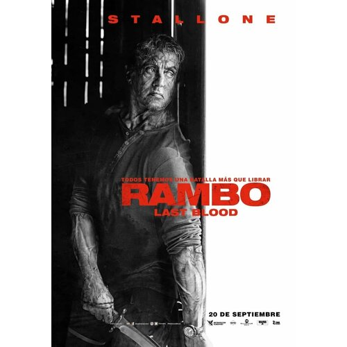 Плакат, постер на холсте Рэмбо: Последняя кровь (Rambo: Last Blood, 2019г). Размер 30 х 42 см