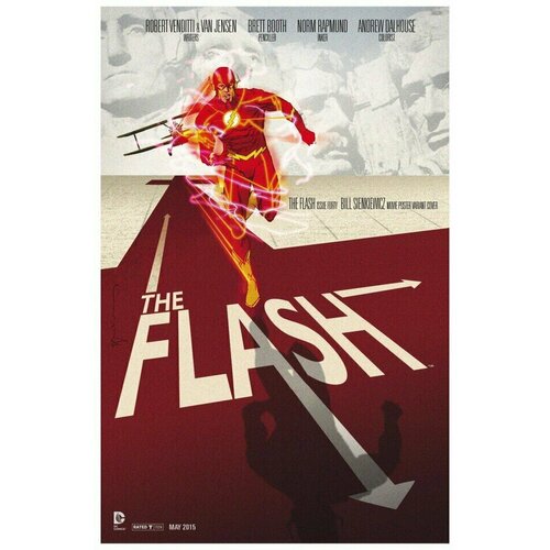 Плакат, постер на холсте The Flash/Флэш. Размер 60х84 см