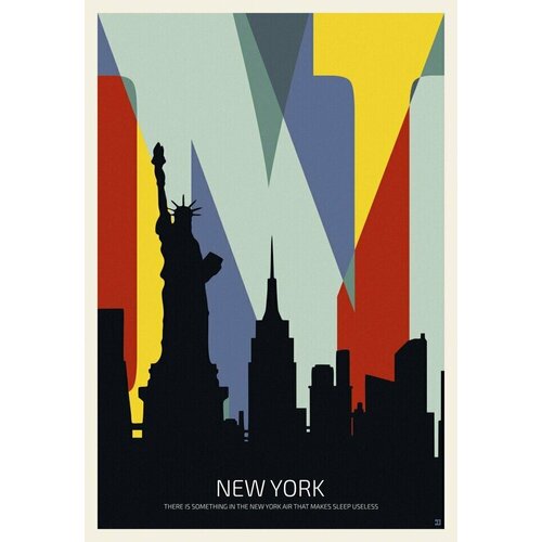 Плакат, постер на холсте New York/Нью-Йорк. Размер 21 на 30 см