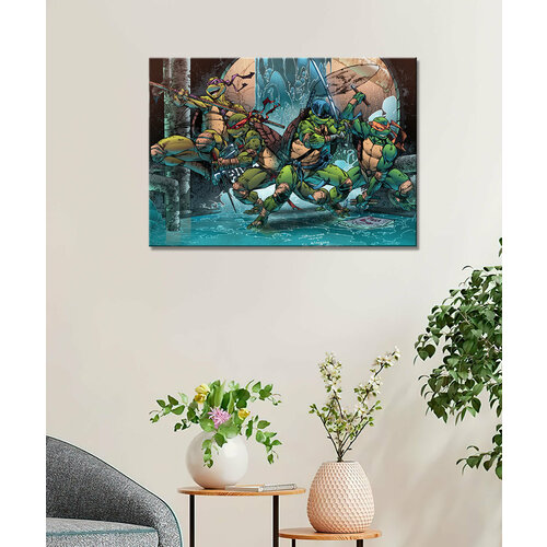 Интерьерная картина на холсте - Черепашки ниндзя под землёй 30х40