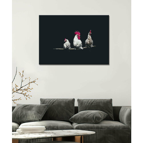 Картина - Курица, курицы, курочка, петух, петухи, красивые породы куриц (5) 20х30