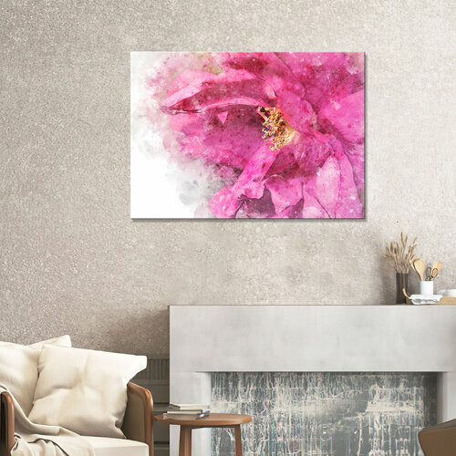 Интерьерная картина на холсте - Цветы Розовый цветок 20х30