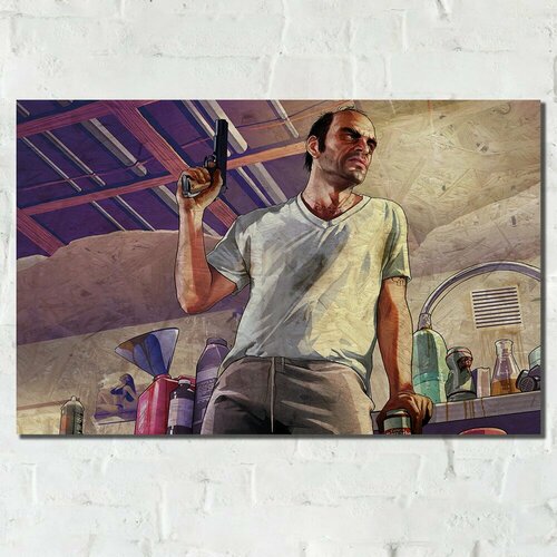 Картина интерьерная на рельефной доске ОСП Игры Grand Theft Auto V - 14362