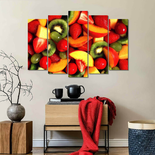 Модульная картина/Модульная картина на холсте/Модульная картина в подарок/яркие ягоды-bright berries 125х85