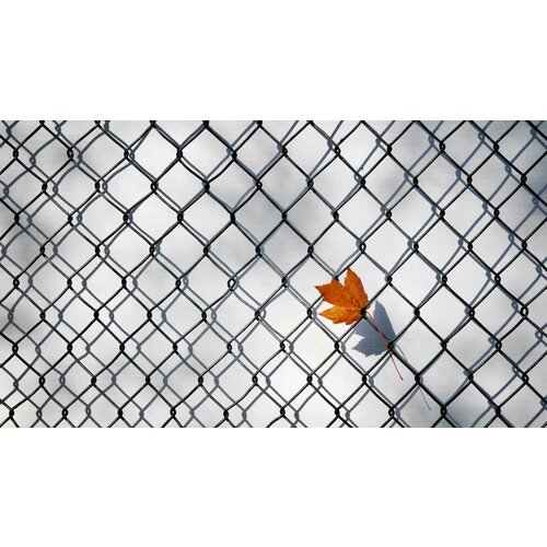 Картина на холсте 60x110 Альянс Лес "Осень Минимализм Забор" на подрамнике / интерьер/ декор