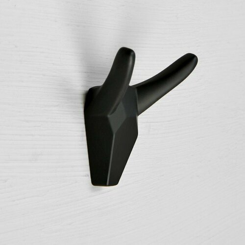Крючок мебельный CAPPIO HORN, двухрожковый, цвет черный (комплект из 5 шт)