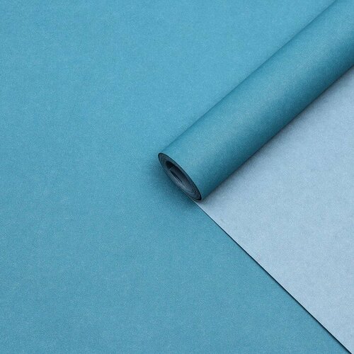 Бумага упаковочная крафт, светло-голубой, двусторонняя 0,68 х 10 м
