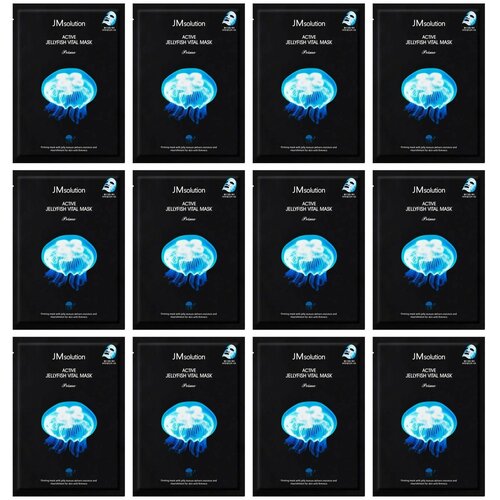 Маска для лица JMSolution, Active Jellyfish Vital Mask Prime, тканевая, с экстрактом медузы, 33 мл, 12 уп