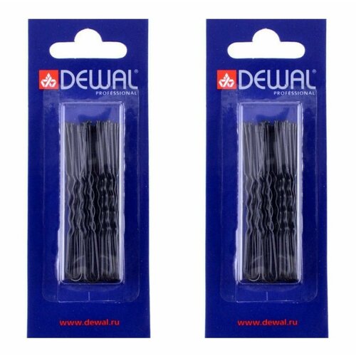 Dewal Beauty Шпильки для волос волна, 60 мм, черный, 24 шт, 2 уп.