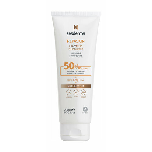 SESDERMA Repaskin Light Fluid Body Sunscreen Флюид для тела нежный солнцезащитный SPF50, 200 мл