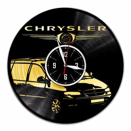 Chrysler - настенные часы из виниловой пластинки (с золотой подложкой)