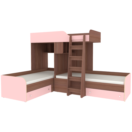 Кровать чердак Трио Бодего Темный Розовый