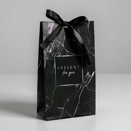 Пакет подарочный с лентой, упаковка, "Для тебя", 13 x 23 x 7 см, 3 шт.
