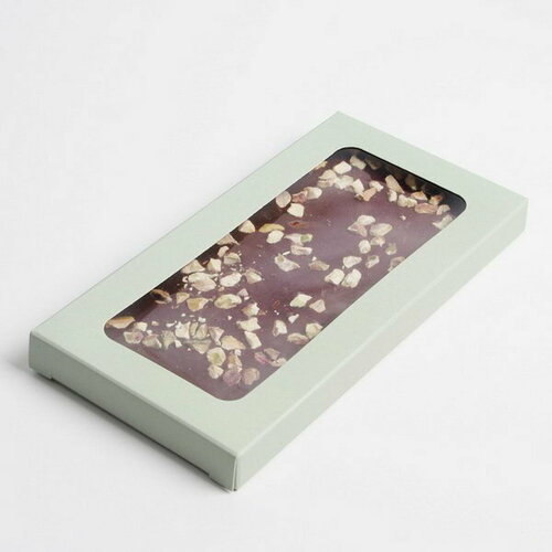 Коробка для шоколада "Зеленая", с окном, 17.3 x 8.8 x 1.5 см, 5 шт.