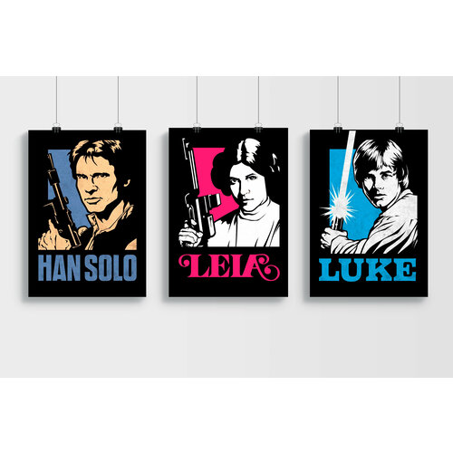 Набор интерьерных плакатов без рамы (3шт) Звёздные войны/Star Wars/Арт/Плакат на стену 21х30 см / Постер формата А4