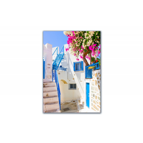 Картина на стекле | Diva Kartina | Город. Греческая улочка-2 | 56X80 см | Интерьерный постер