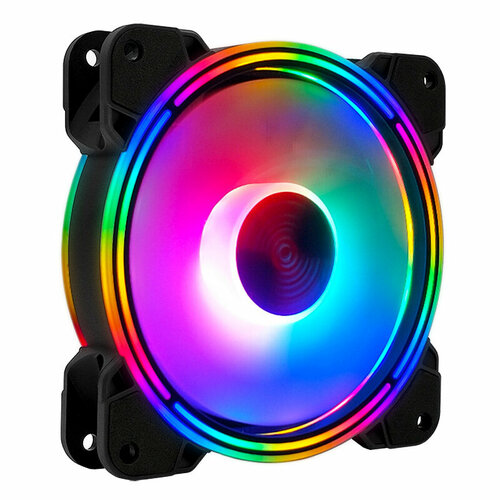 Вентилятор-кулер для компьютера MyPads 120 мм c подсветкой RGB 4 пин led бесшумный-тихий разноцветный 1200 обр