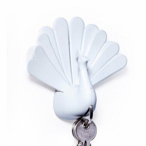 Ключница, держатель для ключей Peacock, белая, Qualy, QL10193-WH