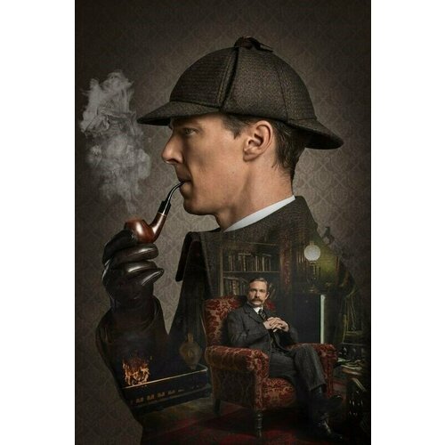 Плакат, постер на бумаге Шерлок (Sherlock), Пол МакГиган, Коки Гидройч, Эрос Лин. Размер 30 х 42 см