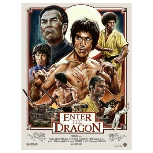 Плакат, постер на бумаге Enter The Dragon-Выход дракона. Размер 21 х 30 см