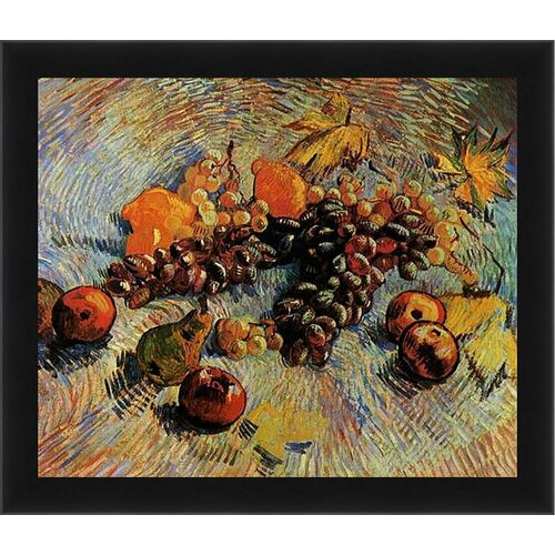 Плакат, постер на бумаге Still Life with Apples, Pears, Lemons and Grapes. Винсент Ван Гог. Размер 42 на 60 см