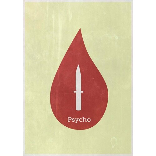 Плакат, постер на холсте Psycho/Психо. Размер 21 х 30 см