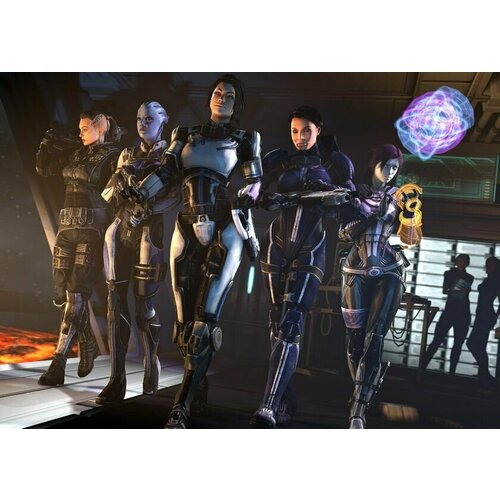 Плакат, постер на холсте Mass Effect. Размер 21 х 30 см