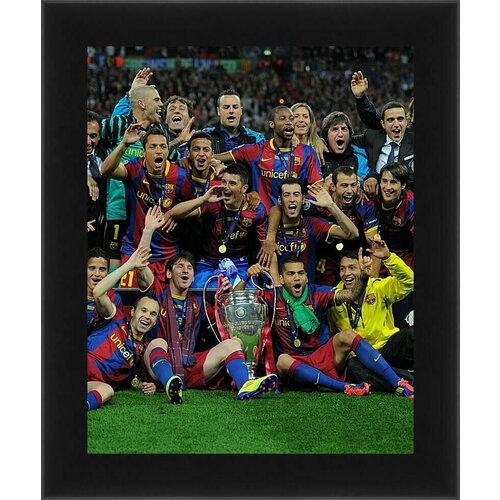 Плакат, постер на холсте Победа в Лиге Чемпионов 2011. ФК Барселона. FC Barcelona. Размер 42 х 60 см
