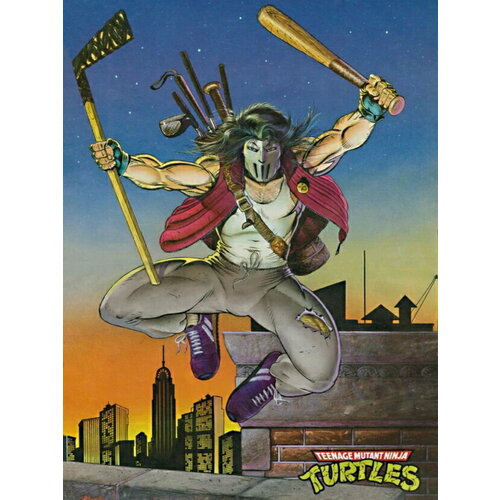 Плакат, постер на бумаге Teenage Mutant Ninja Turtles: Casey Jones/Черепашки ниндзя: Кейси/комиксы/мультфильмы. Размер 42 х 60 см