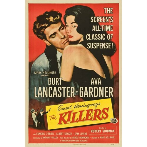 Плакат, постер на бумаге Убийцы (The Killers, 1946г). Размер 21 х 30 см