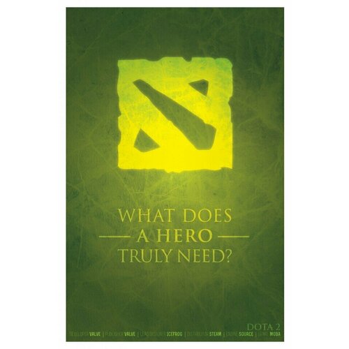 Плакат, постер на бумаге Dota 2-What does a hero truly need?/Дота 2-Что действительно нужно герою. Размер 21 х 30 см