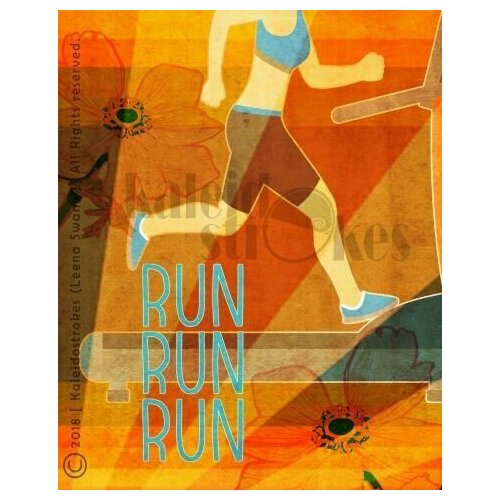 Плакат, постер на холсте Running-Бег. Размер 30 х 42 см