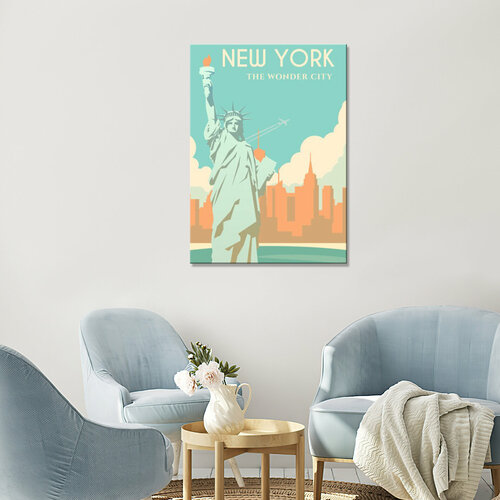 Интерьерная картина на холсте - Статуя свободы Нью-Йорк арт 30х40