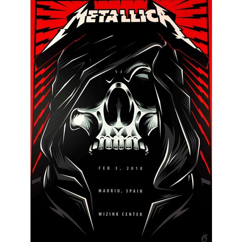 Плакат, постер на холсте Metallica. Размер 30 х 42 см