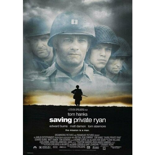 Плакат, постер на холсте Спасти рядового Райана (Saving Private Ryan), Стивен Спилберг. Размер 42 х 60 см