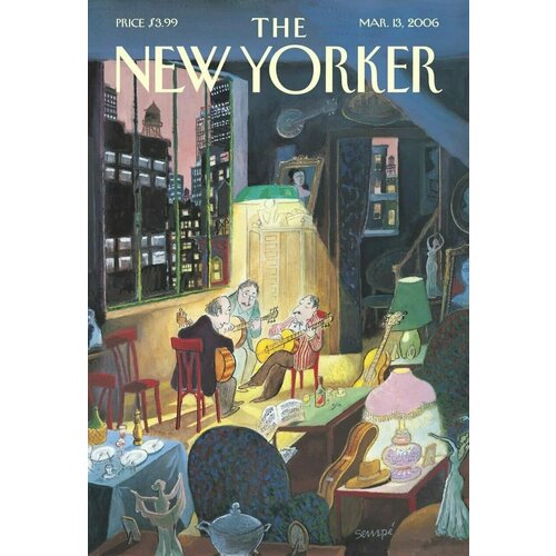 Плакат, постер на холсте The New Yorker (Mar. 13, 2006). Размер 21 на 30 см