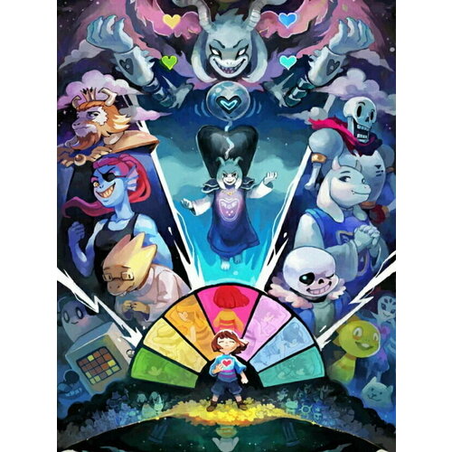 Плакат, постер на бумаге Undertale/игровые/игра/компьютерные герои персонажи. Размер 60 на 84 см