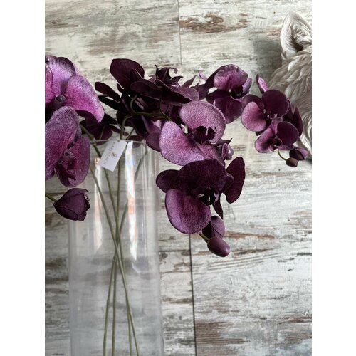 Искусственные цветы декоративные Орхидея бархатная 105 см фиолетова Karlsbach