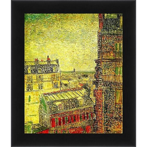 Плакат, постер на бумаге View of Paris from Vincent s Room in the Rue Lepic. Винсент Ван Гог. Размер 21 на 30 см