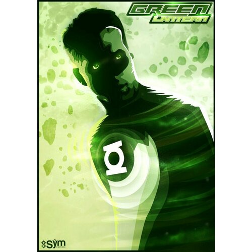 Плакат, постер на холсте Green Lantern, Зеленый Фонарь. Размер 21 х 30 см